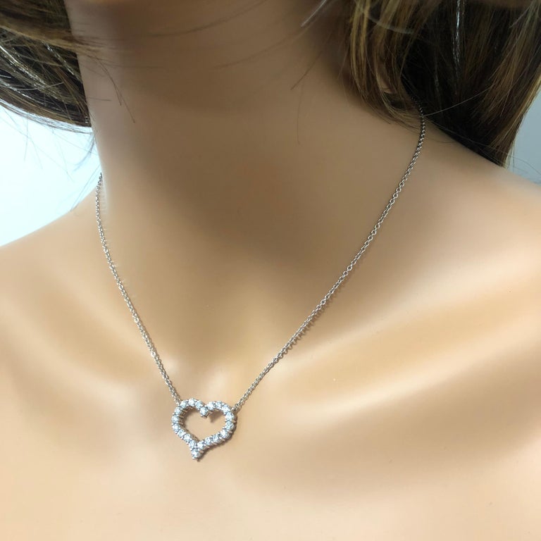 Round Diamond Open Heart Pendant Necklace at 1stDibs | diamond open ...