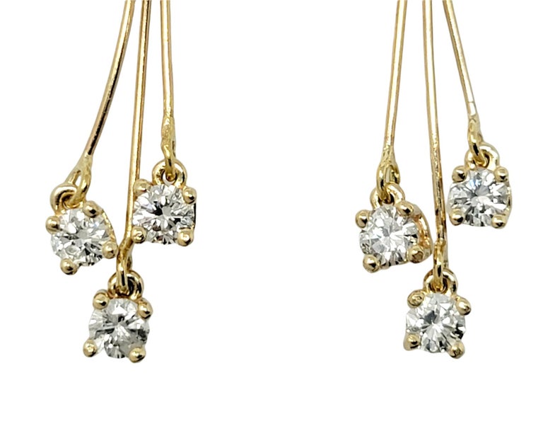 Round Diamond Stud Earrings with Removable Diamond Dangle Drops in ...