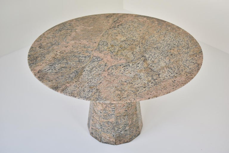 Round Dining Table in Granite from the 1970s at 1stDibs
