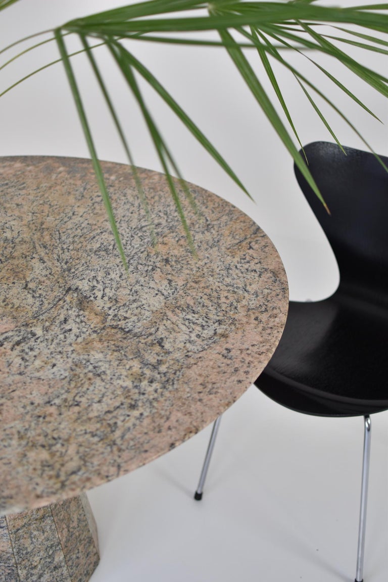 Round Dining Table in Granite from the 1970s at 1stDibs | granite ...