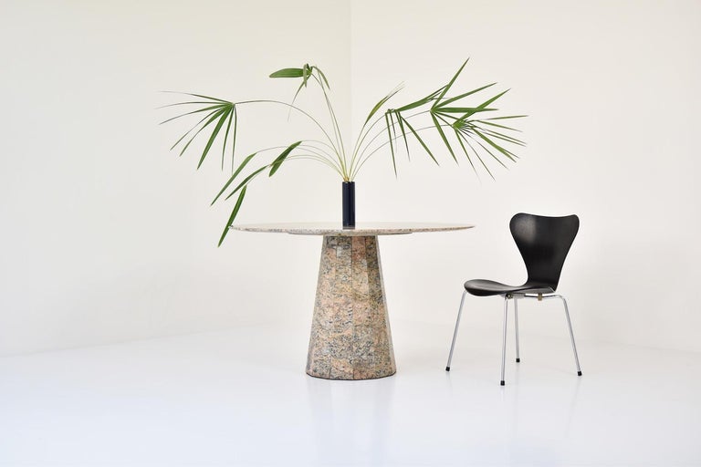 Round Dining Table in Granite from the 1970s at 1stDibs | granite ...