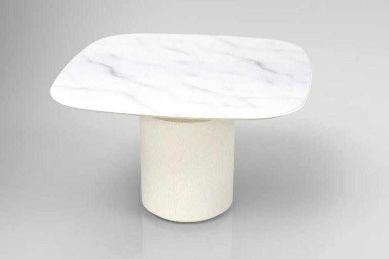 Square table with round edges Neruda, Stone Edition For Sale at 1stDibs