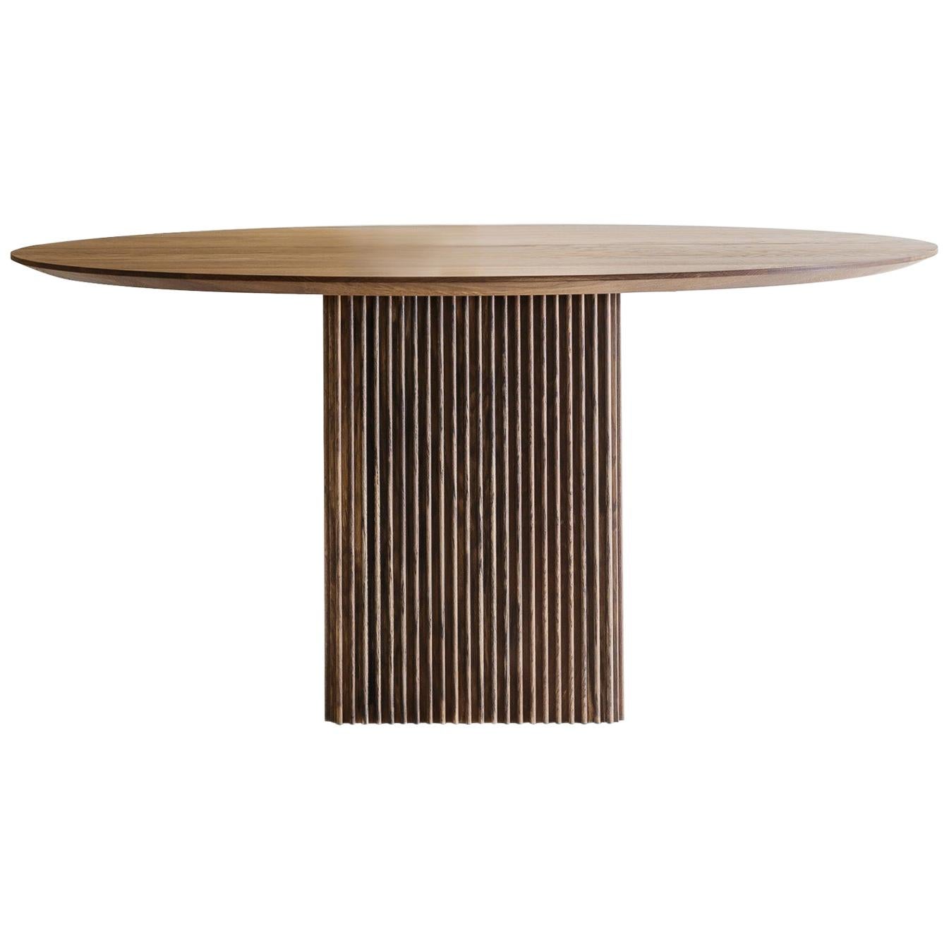 Round Dining Table TEN 160, Walnut + 3 Extensions For Sale at 1stDibs