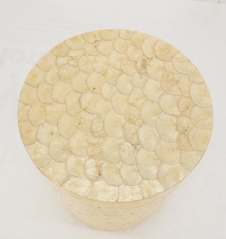 Round Drum Shape Decorative Abalone Mother of Pearl Inlay Side End ...