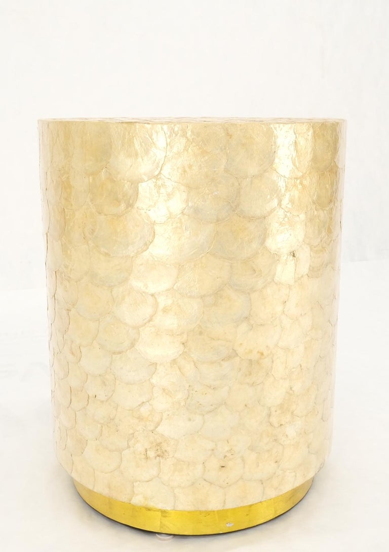 Round Drum Shape Decorative Abalone Mother of Pearl Inlay Side End ...