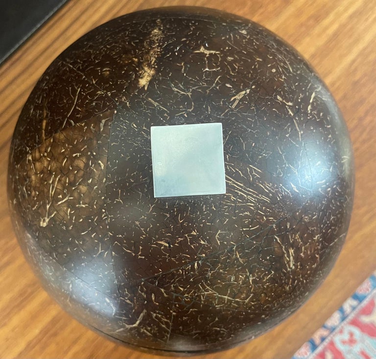 Round Faux Coconut Shell Lidded Box For Sale at 1stDibs