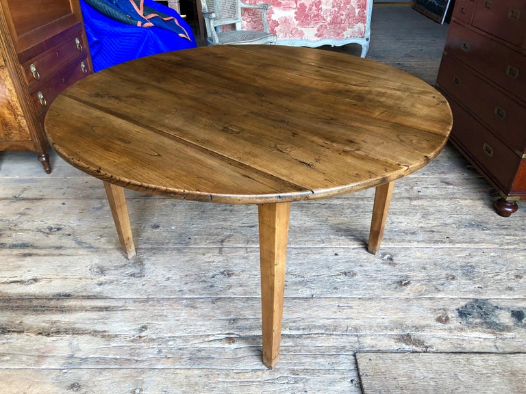 Round French Country Farm Table, 19th Century at 1stDibs
