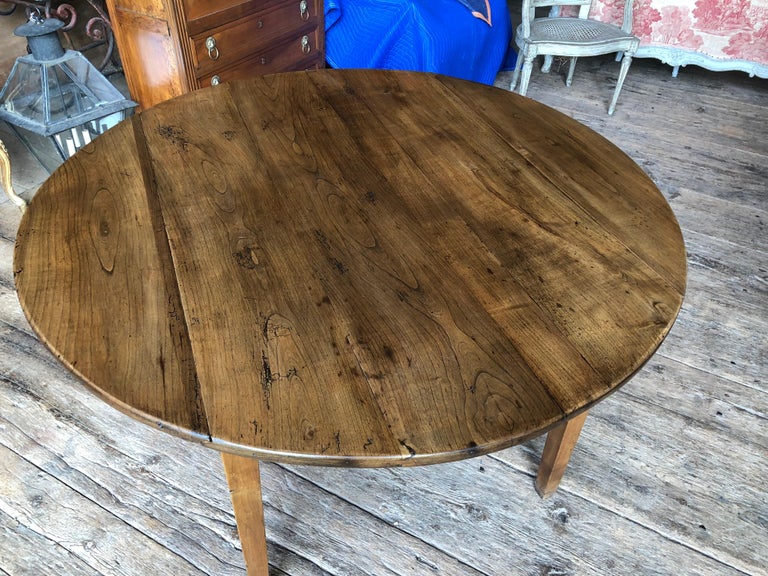 Round French Country Farm Table, 19th Century at 1stDibs
