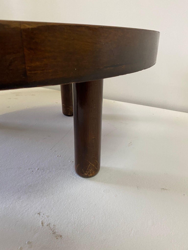 Round French Tiled Coffee Table by Raymonde Leduc, Vallauris at 1stDibs
