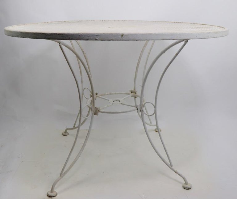Round Garden Patio Wrought Iron Dining Table at 1stDibs