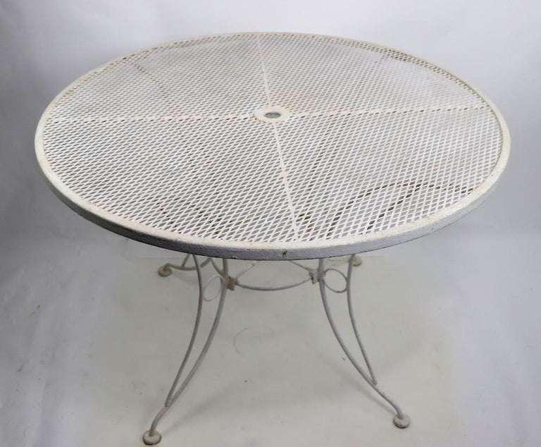 Round Garden Patio Wrought Iron Dining Table at 1stDibs