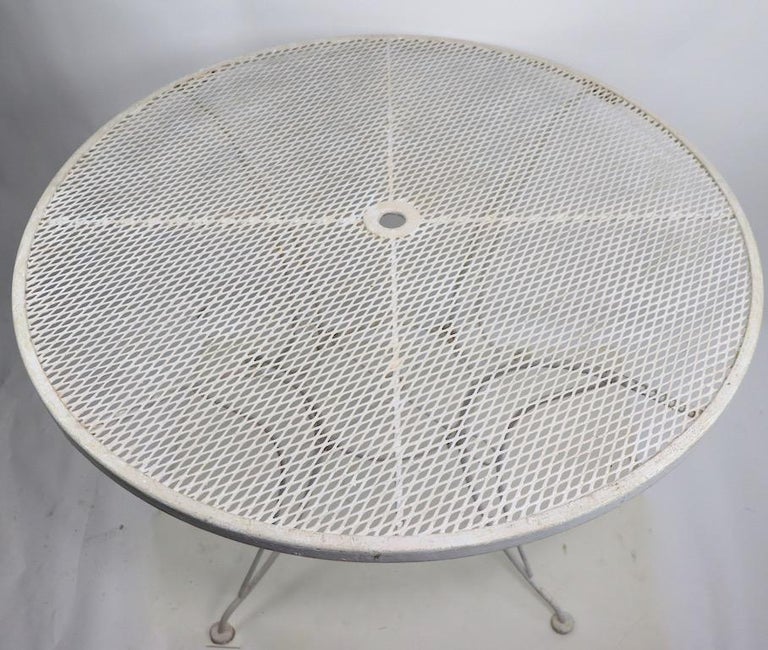 Round Garden Patio Wrought Iron Dining Table at 1stDibs
