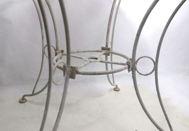 Round Garden Patio Wrought Iron Dining Table at 1stDibs