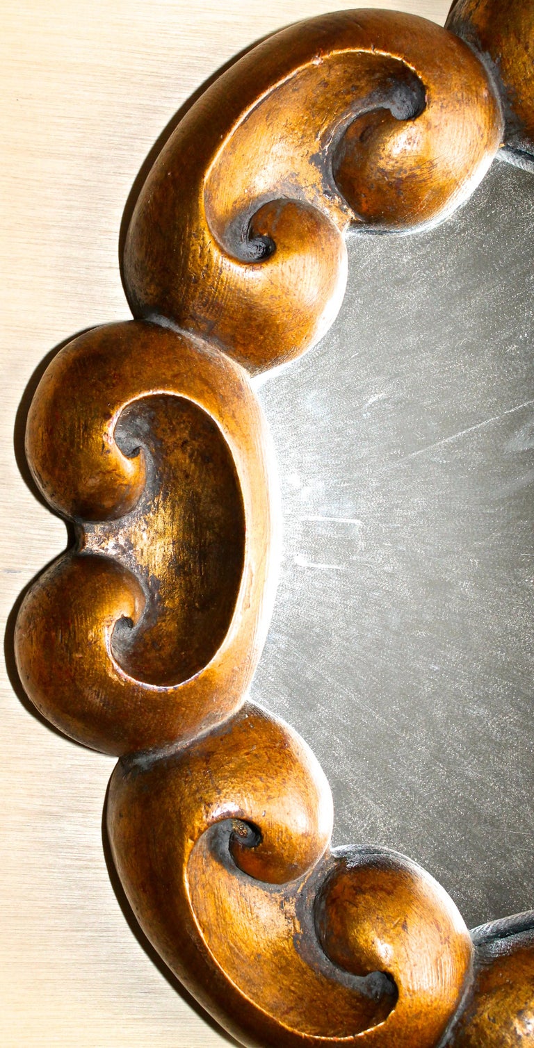 Round Gilt Mirror Italian, 1940s For Sale at 1stDibs