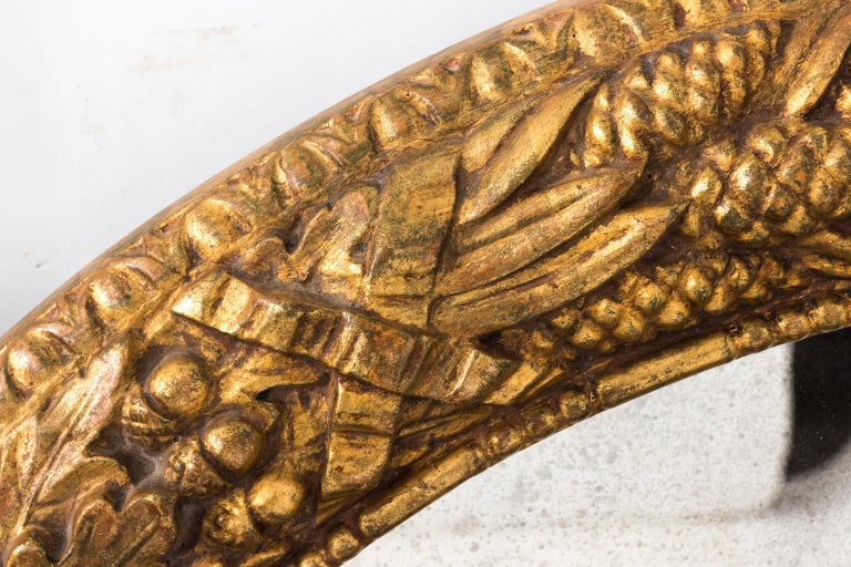 Round Gilt Wood Mirror at 1stDibs