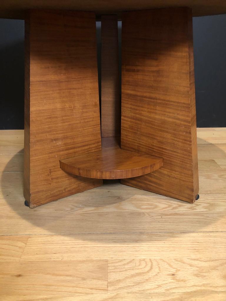 Round Glass Top Art Deco Side Table For Sale at 1stDibs