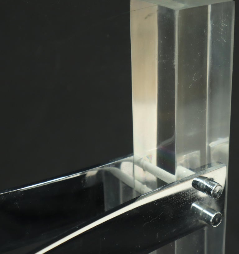 Round Glass Top Lucite Base Gueridon Center Cafe Dining Table For Sale ...