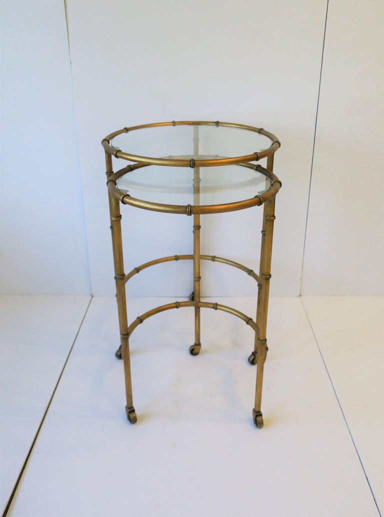 Round Gold Gilt Nesting Tables or Side Tables at 1stDibs