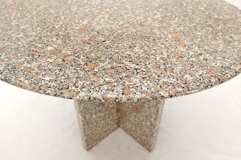 Round Granite Stone X Base Dining Dinette Center Table at 1stDibs