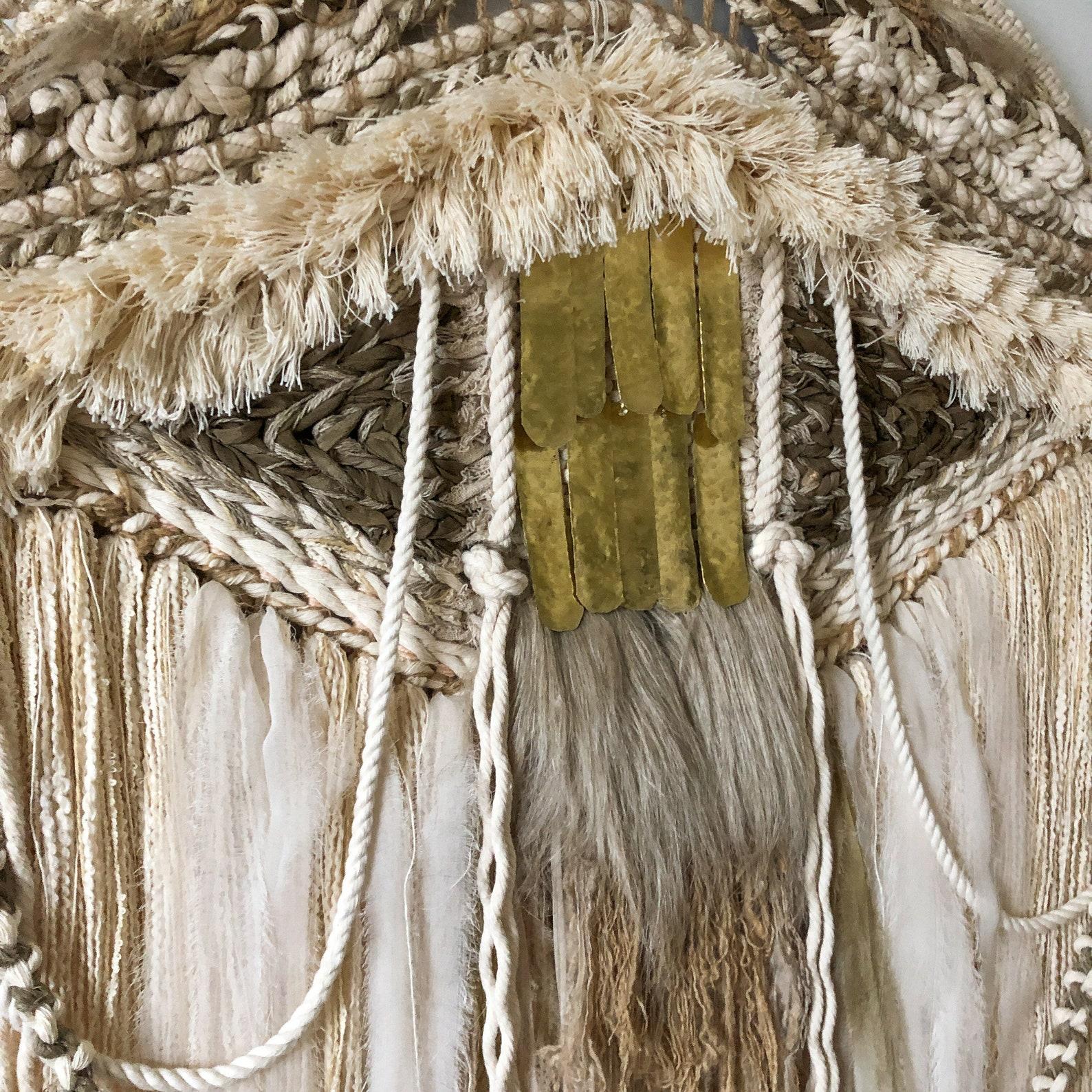 Round Handwoven Wall Tapestry For Sale at 1stDibs