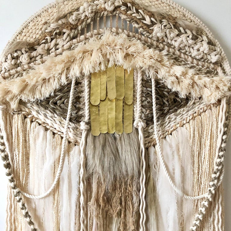 Round Handwoven Wall Tapestry For Sale at 1stDibs