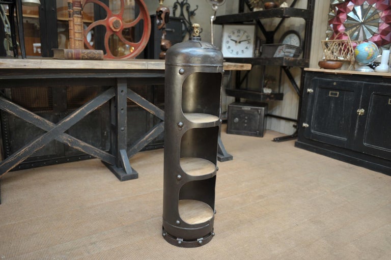 Round Iron French Gaz Bottle in Industriel Shelf, circa 1960 For Sale ...