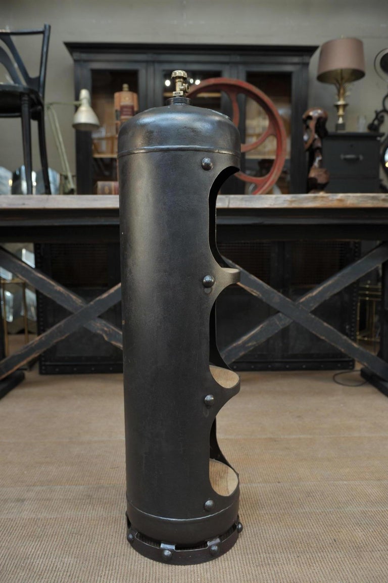 Round Iron French Gaz Bottle in Industriel Shelf, circa 1960 For Sale ...