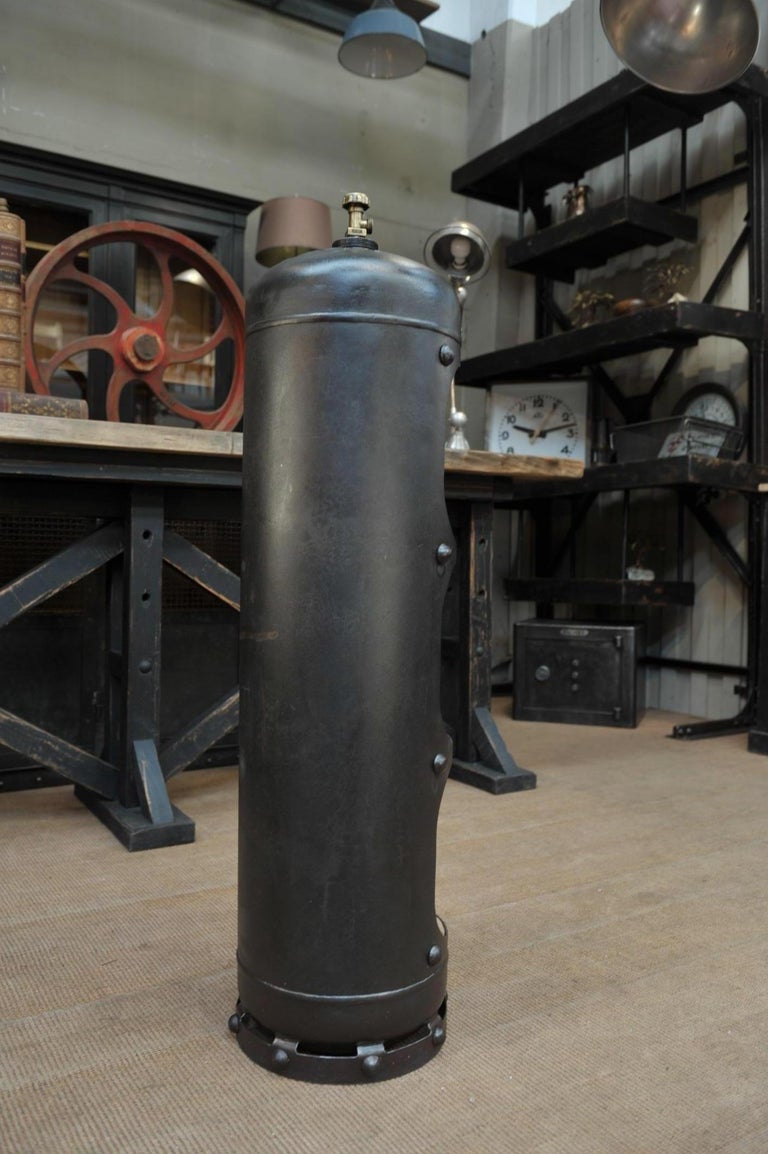 Round Iron French Gaz Bottle in Industriel Shelf, circa 1960 For Sale ...