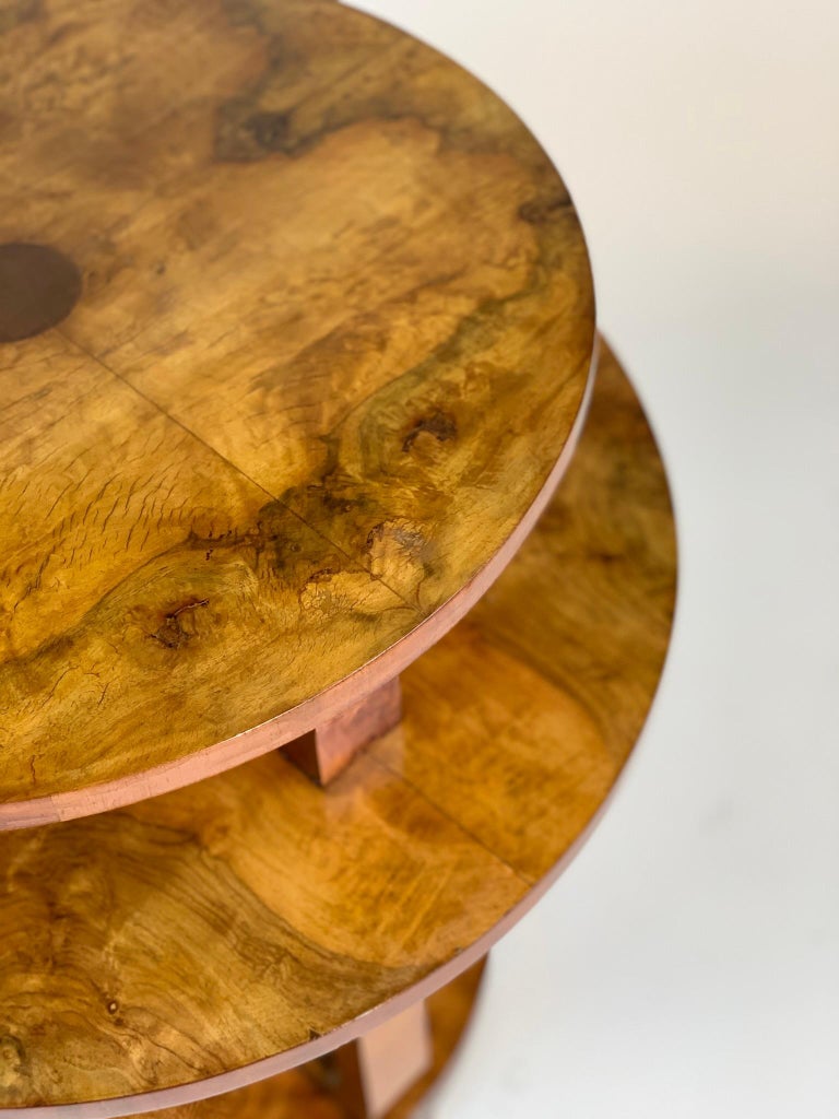 Round Italian Art Deco Double Shelf Side Table By Meroni e Fossati For ...