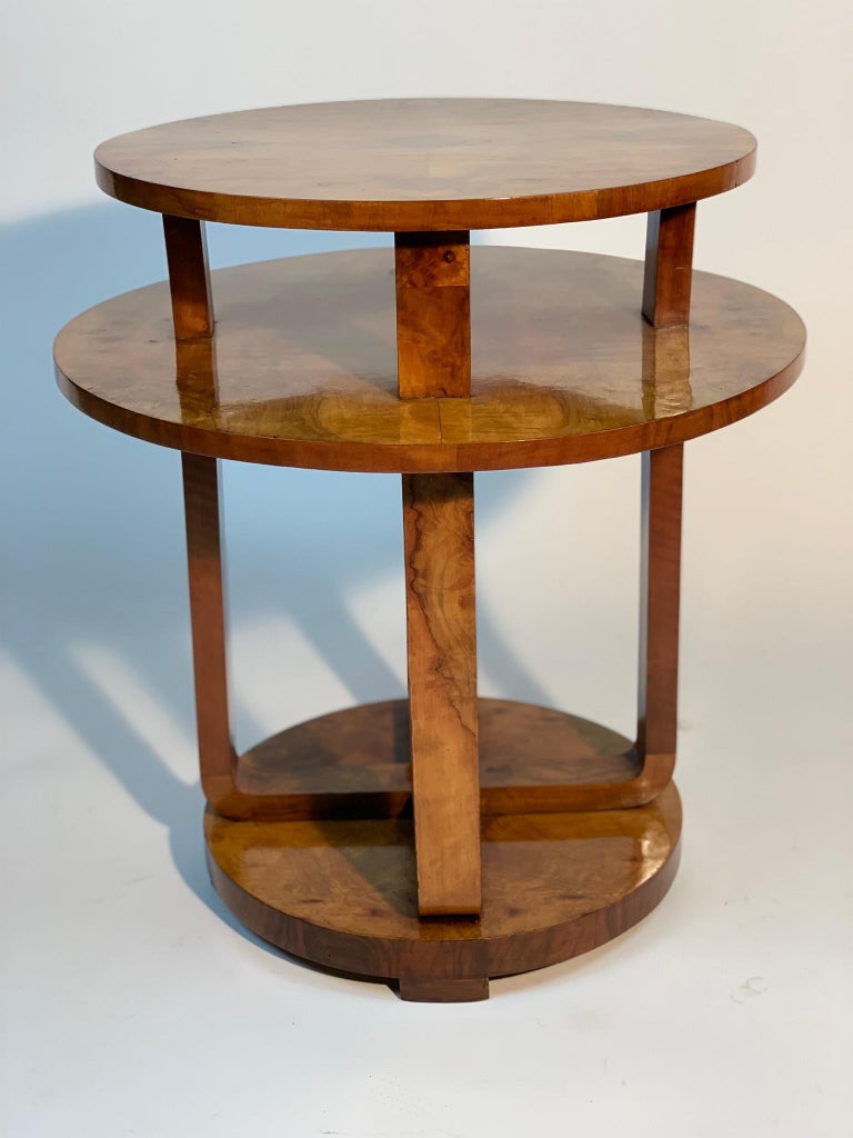 Round Italian Art Deco Double Shelf Side Table By Meroni e Fossati For ...