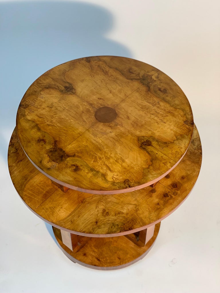 Round Italian Art Deco Double Shelf Side Table By Meroni e Fossati For ...