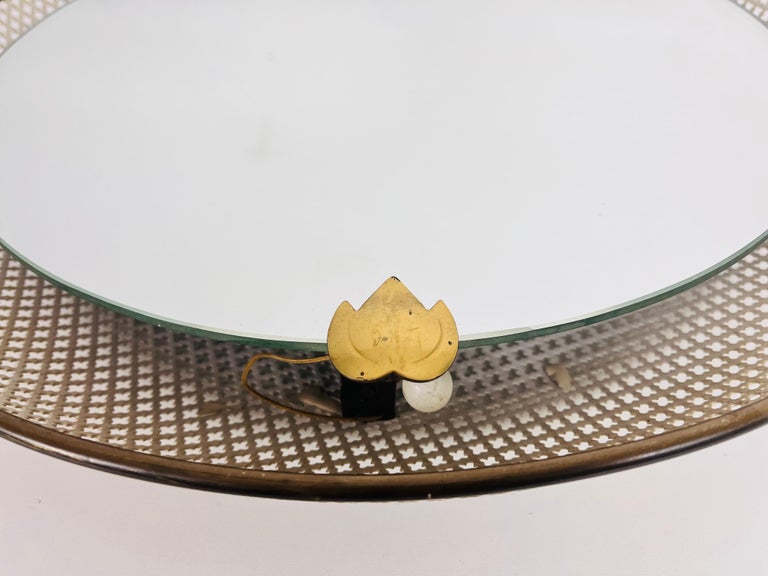 Round Italian Brass Framed Wall Mirror, 1960s, Italy For Sale at 1stDibs