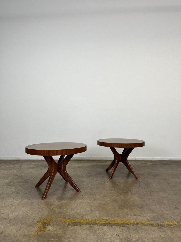 Round Jacks Side Table in Walnut- Sold Individually For Sale at 1stDibs