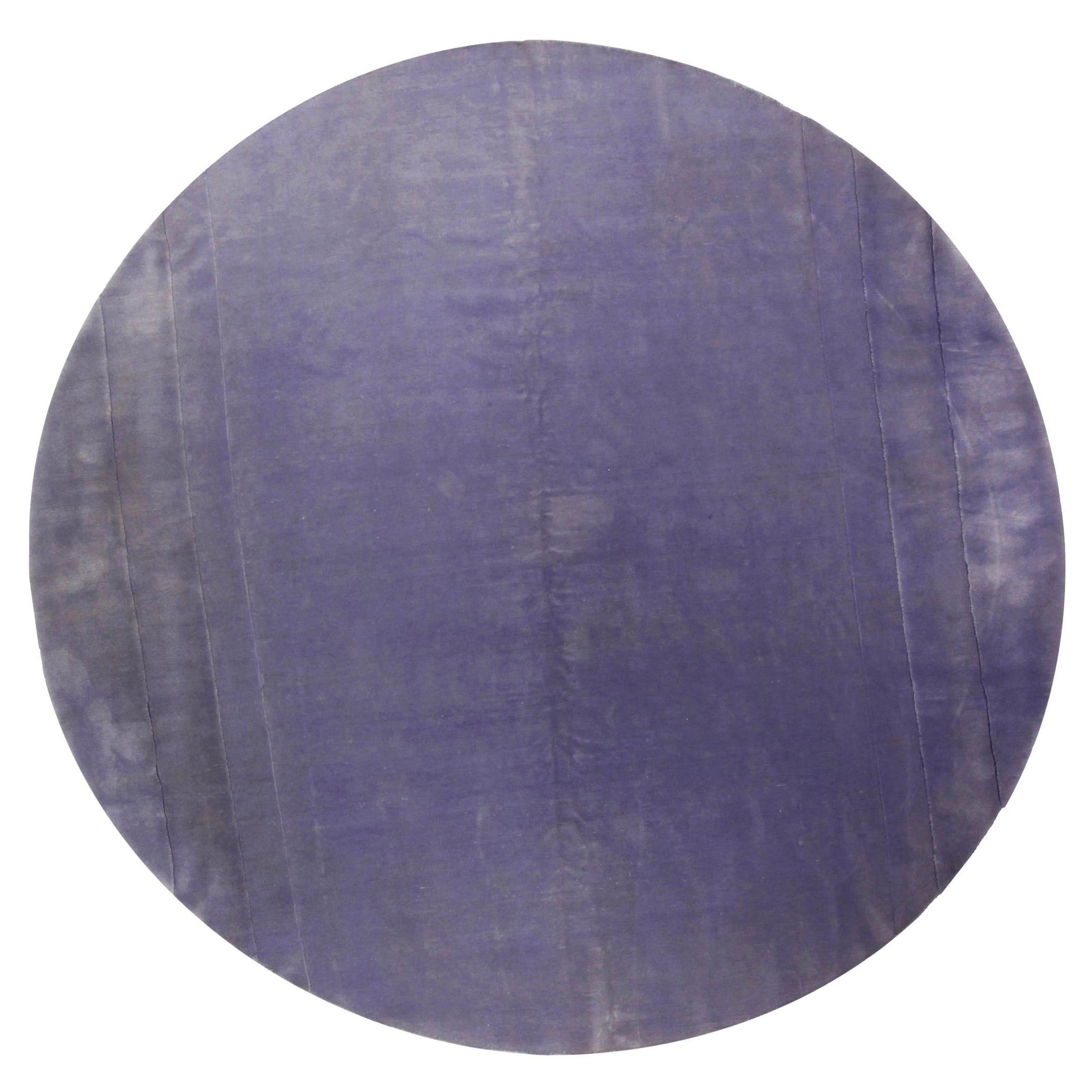 Round Lavender Hand Knotted Mohair Rug by Doris Leslie Blau For Sale at ...