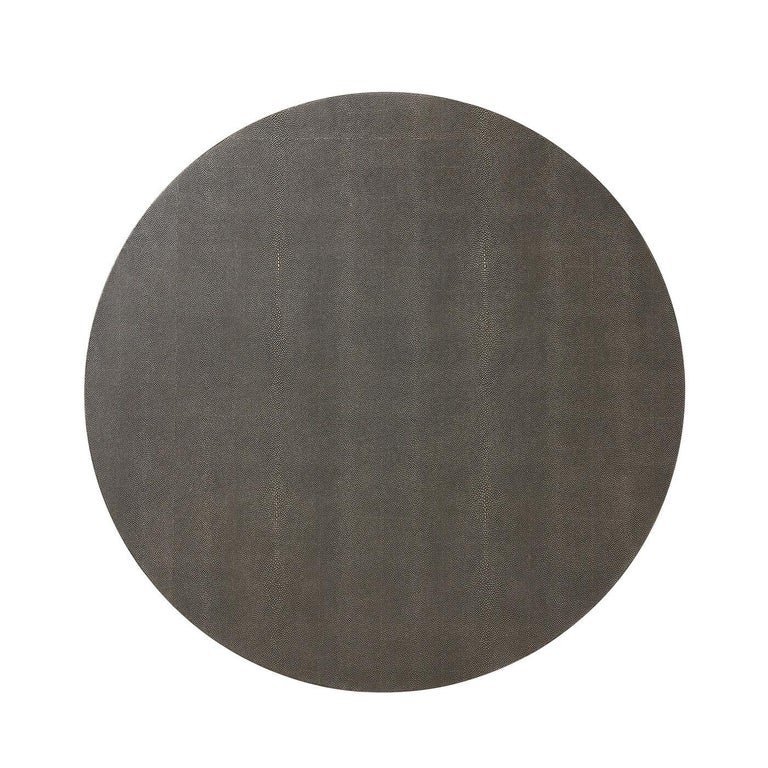 Round Leather Coffee Table at 1stDibs