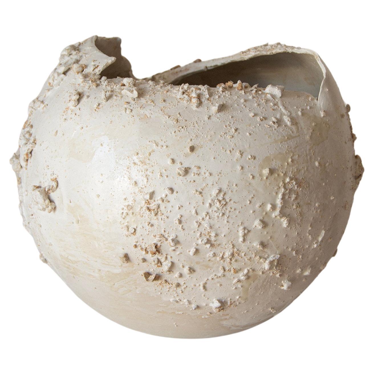 Round Light Beige Speckled Ceramic Vessel by Laura Pasquino For Sale at ...
