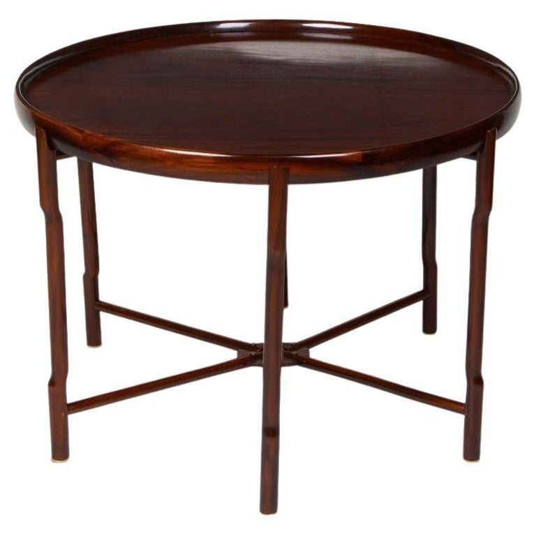 Round Mahogany Tray Table For Sale at 1stDibs