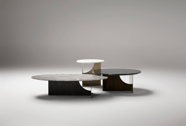 Round Marble Coffee Table in Custom Wood and Metal Finishes For Sale at ...