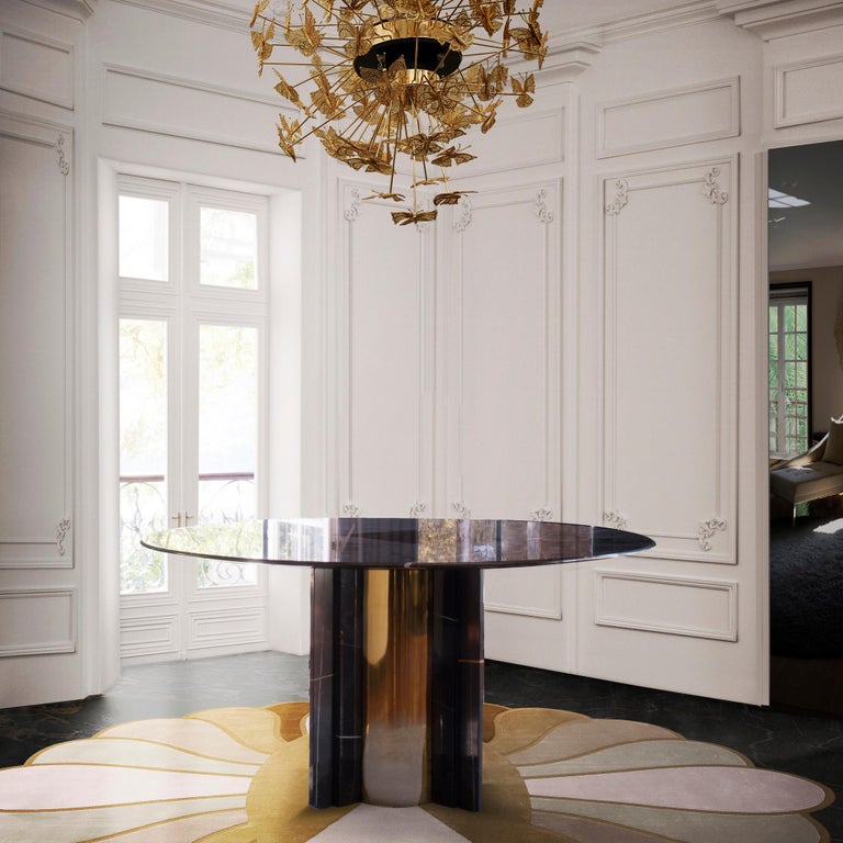 Round Marble Dining Table "Small Black Coloss For Sale at 1stDibs