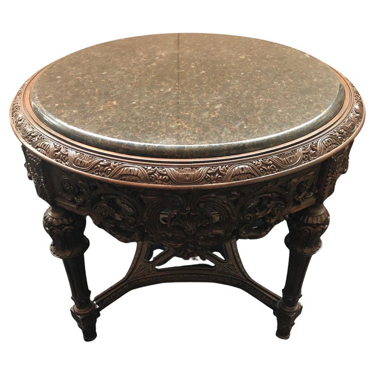 Round Marble Top Table For Sale at 1stDibs