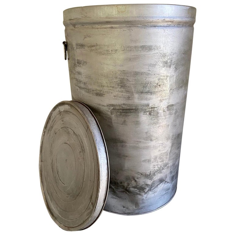 Round Metal Grain Container or Storage Vessel at 1stDibs