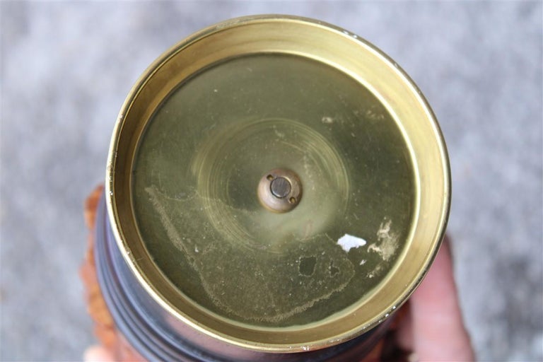 Round Minimal Shaker Mid-century Italian Design Gold Brass and Wood For ...