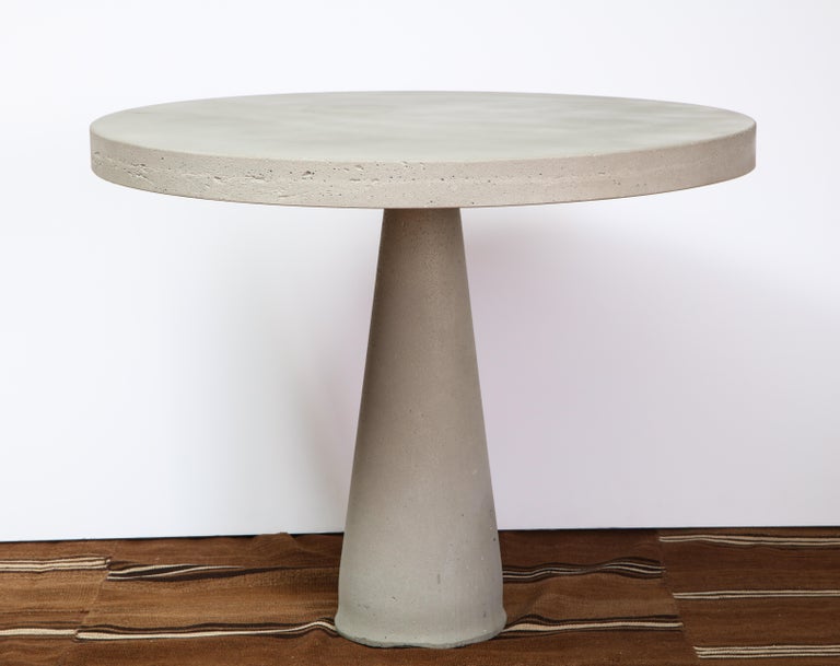 Round Molded Concrete Table with Conical Base at 1stDibs