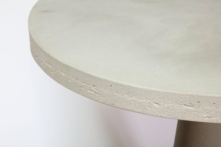 Round Molded Concrete Table with Conical Base at 1stDibs