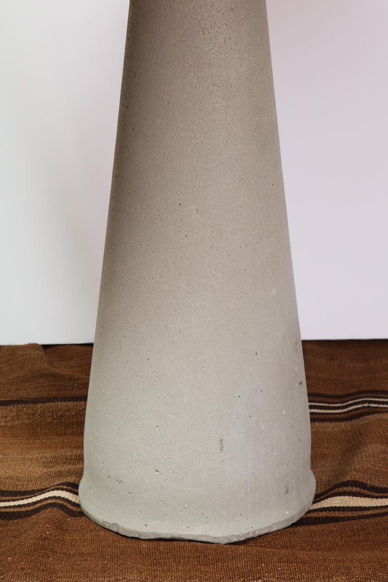 Round Molded Concrete Table with Conical Base at 1stDibs