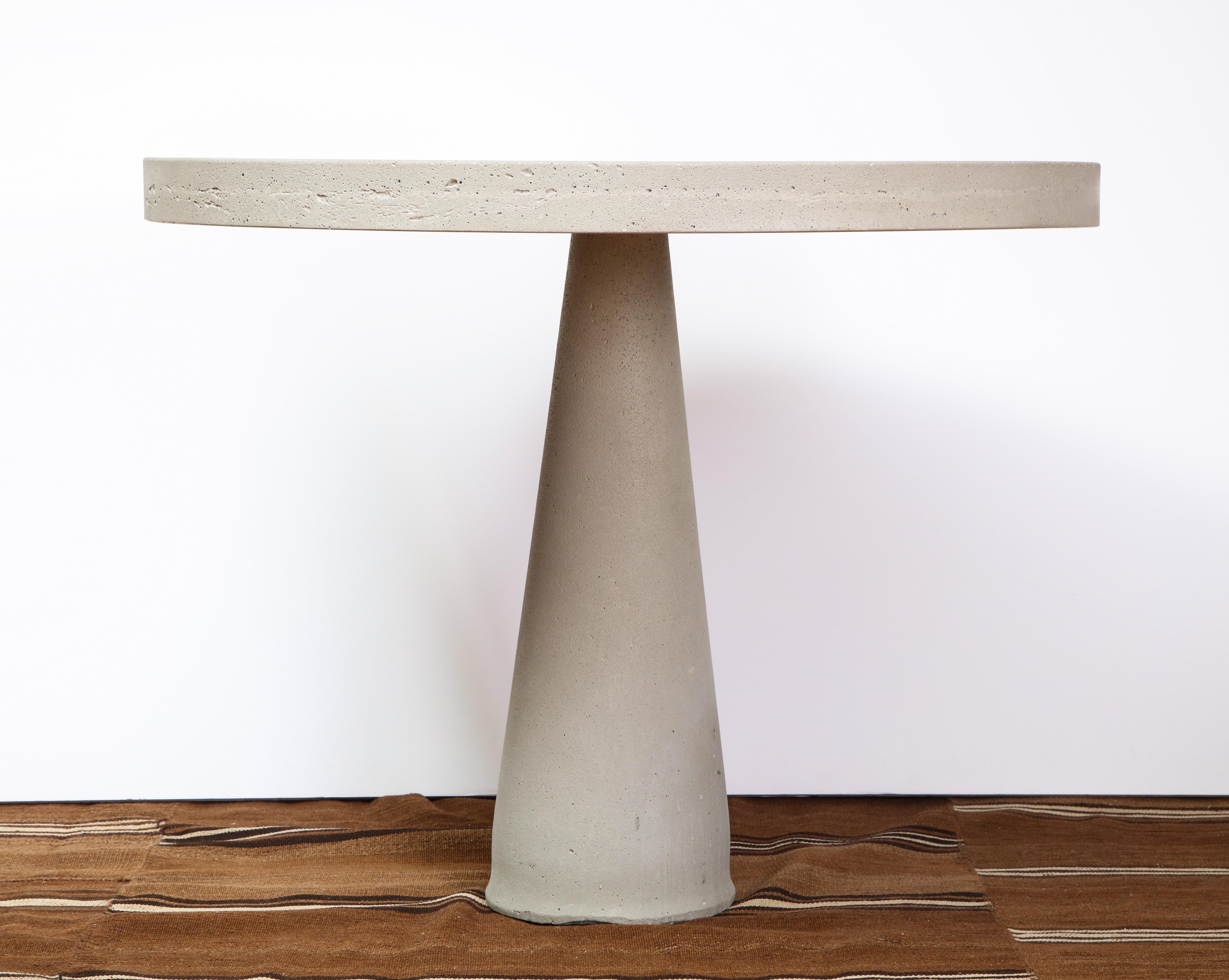 Round Molded Concrete Table with Conical Base at 1stDibs | concrete ...