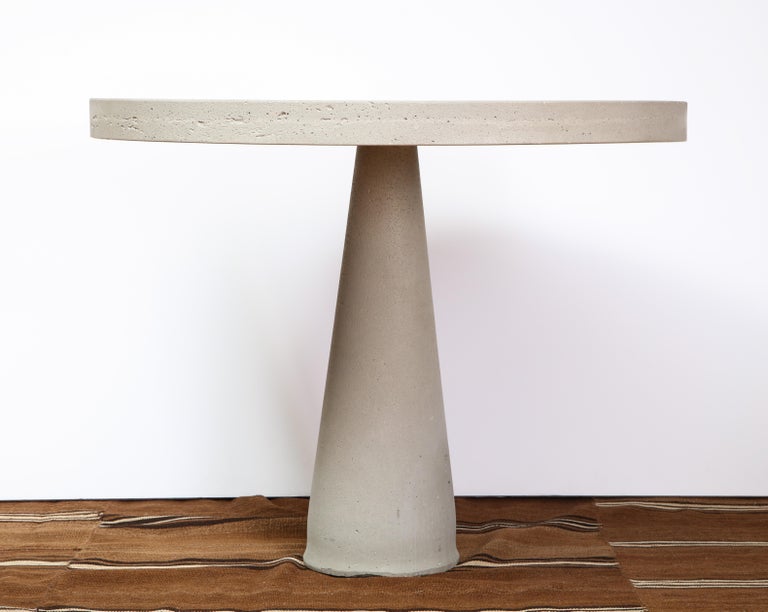 Round Molded Concrete Table with Conical Base at 1stDibs | concrete ...