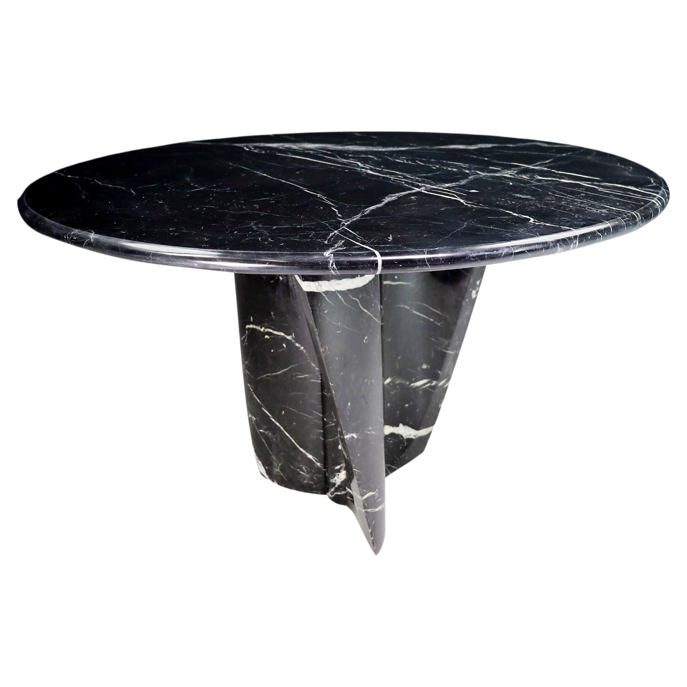 1970s Nero Marquina Biomorphic Dining Table at 1stDibs