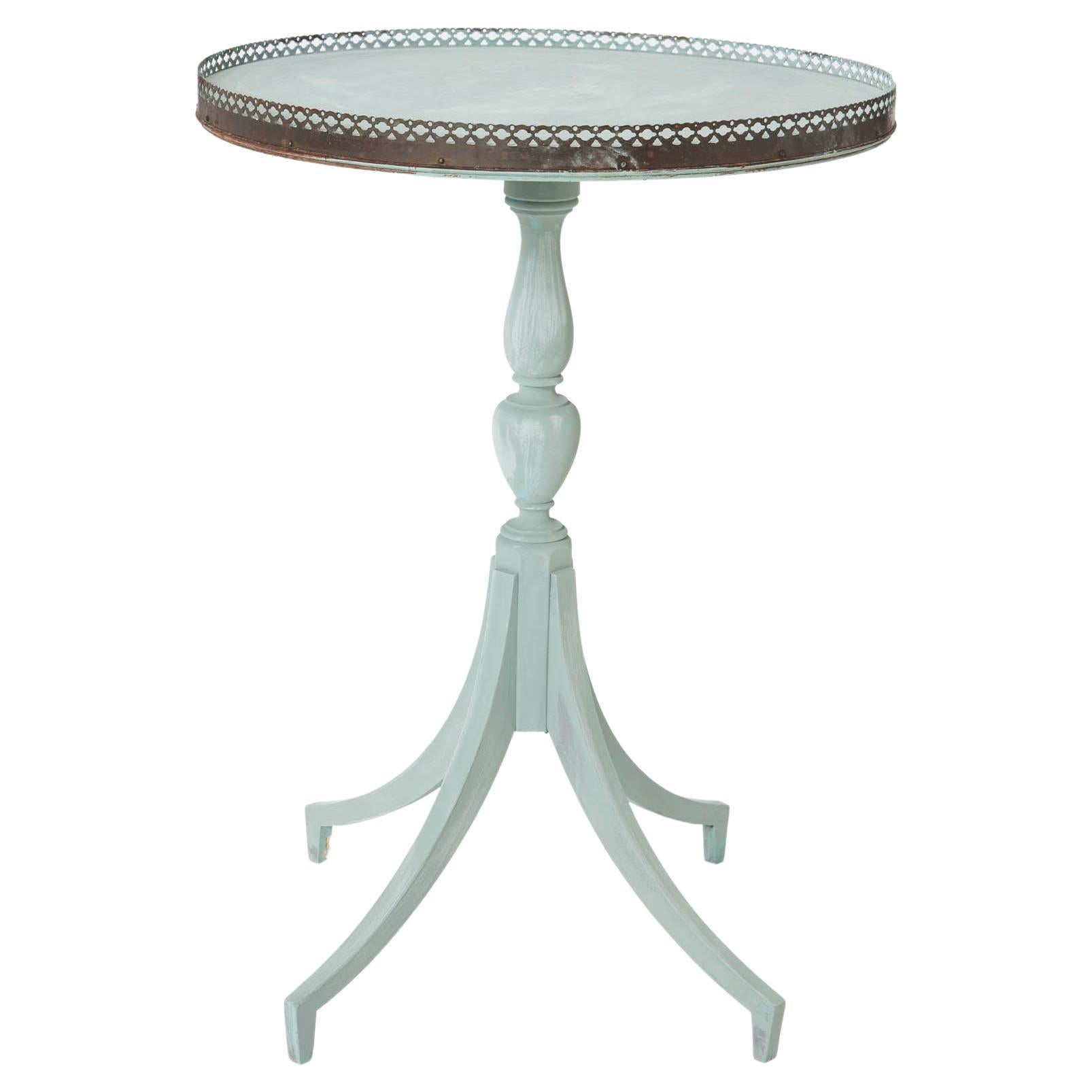 Large Round Walnut Table with Brass Wishbone Pedestal Base For Sale at ...