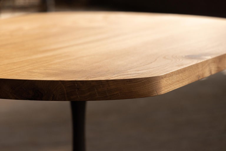 Pedestal Dining Table White Oak on Cast Iron Amicalola Base by Alabama ...